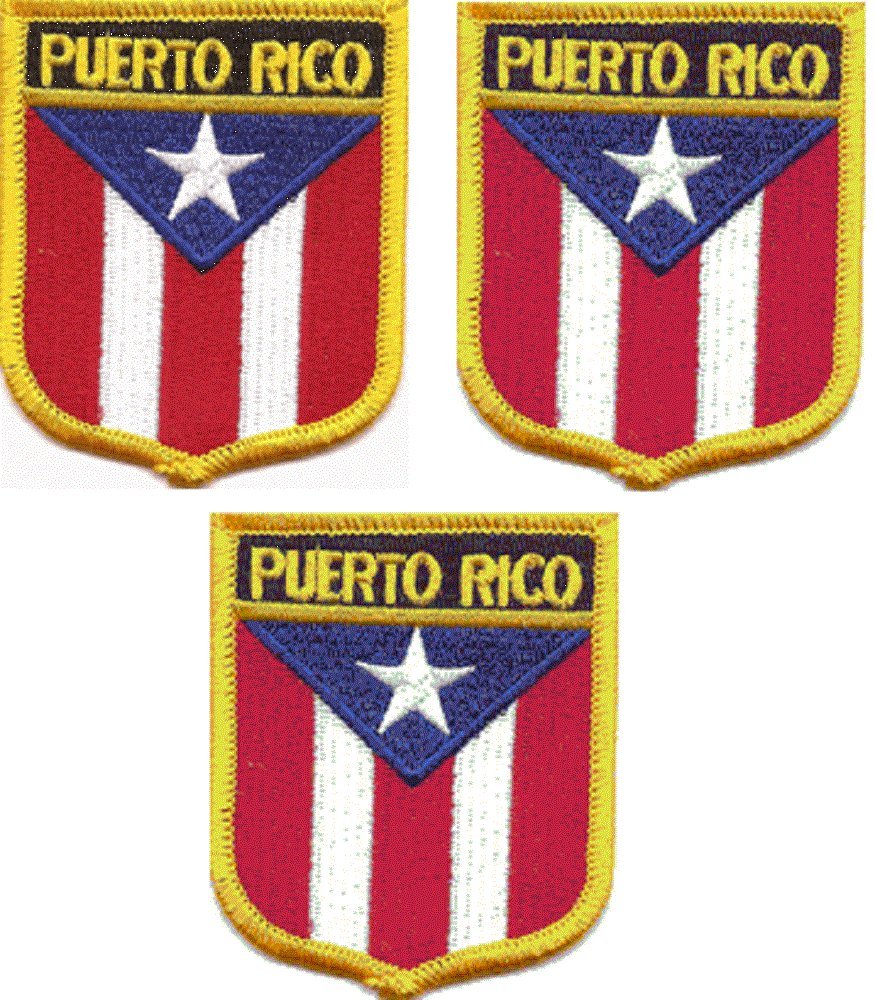 Amazon.com: 3 Pack Set of Puerto Rico Shield Flag Patches, Puerto Rican ...