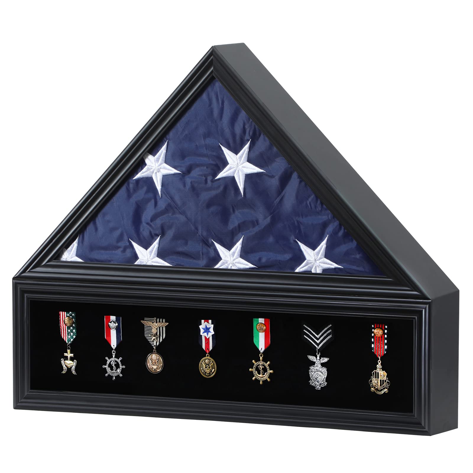 Zmiky Veteran Burial Flag Display Case American Flag Solid Wood Display ...