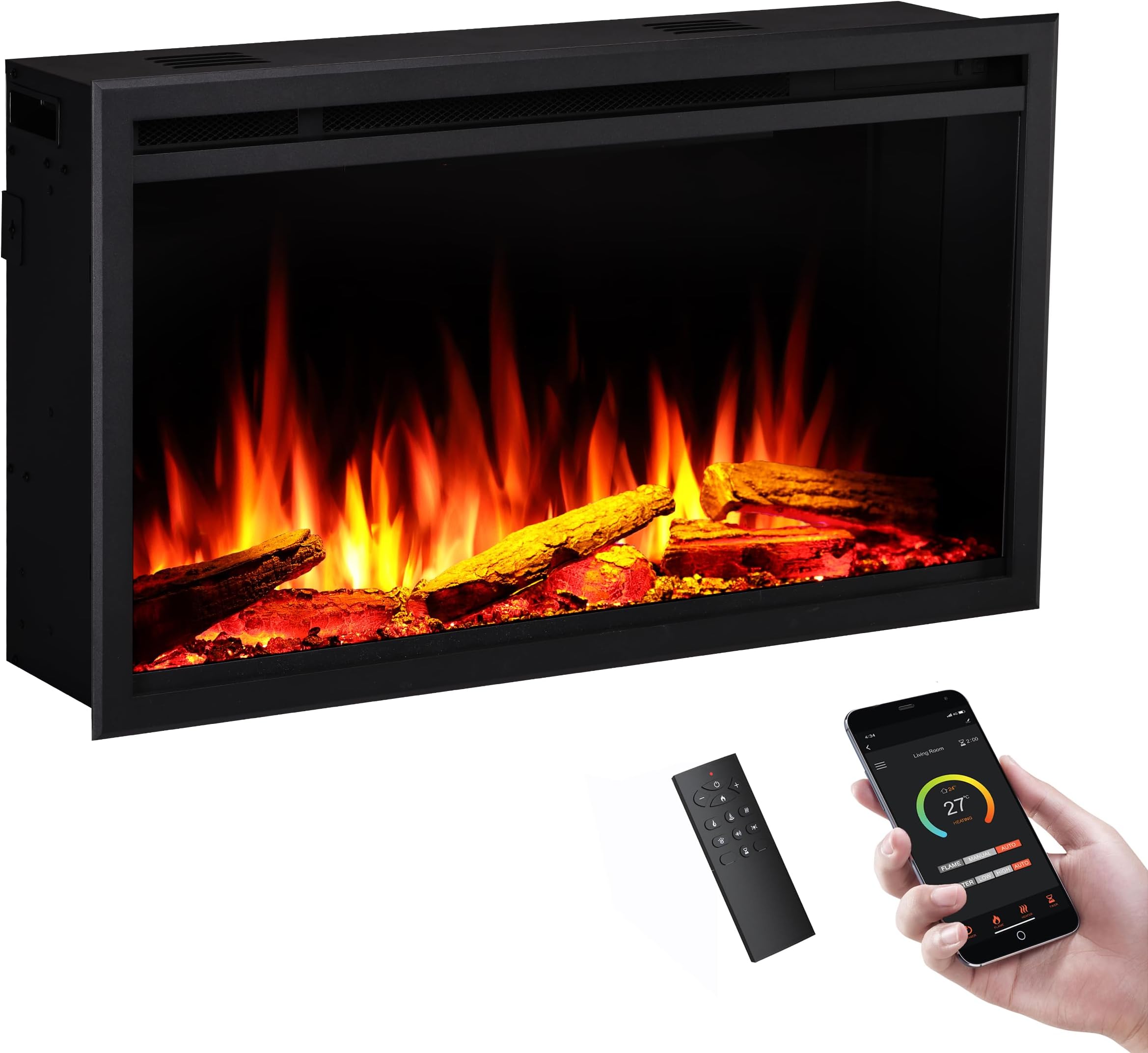 Amazon.com: LegendFlame 50" W Smart Wall Mount & in Wall Recessed ...