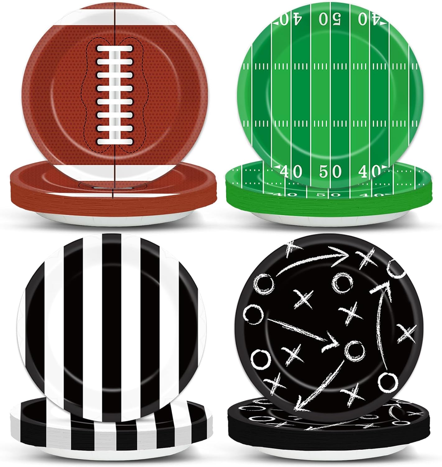 Amazon.com: Yiaoyinnz 60Pcs Football Paper Plates Party Supplies ...