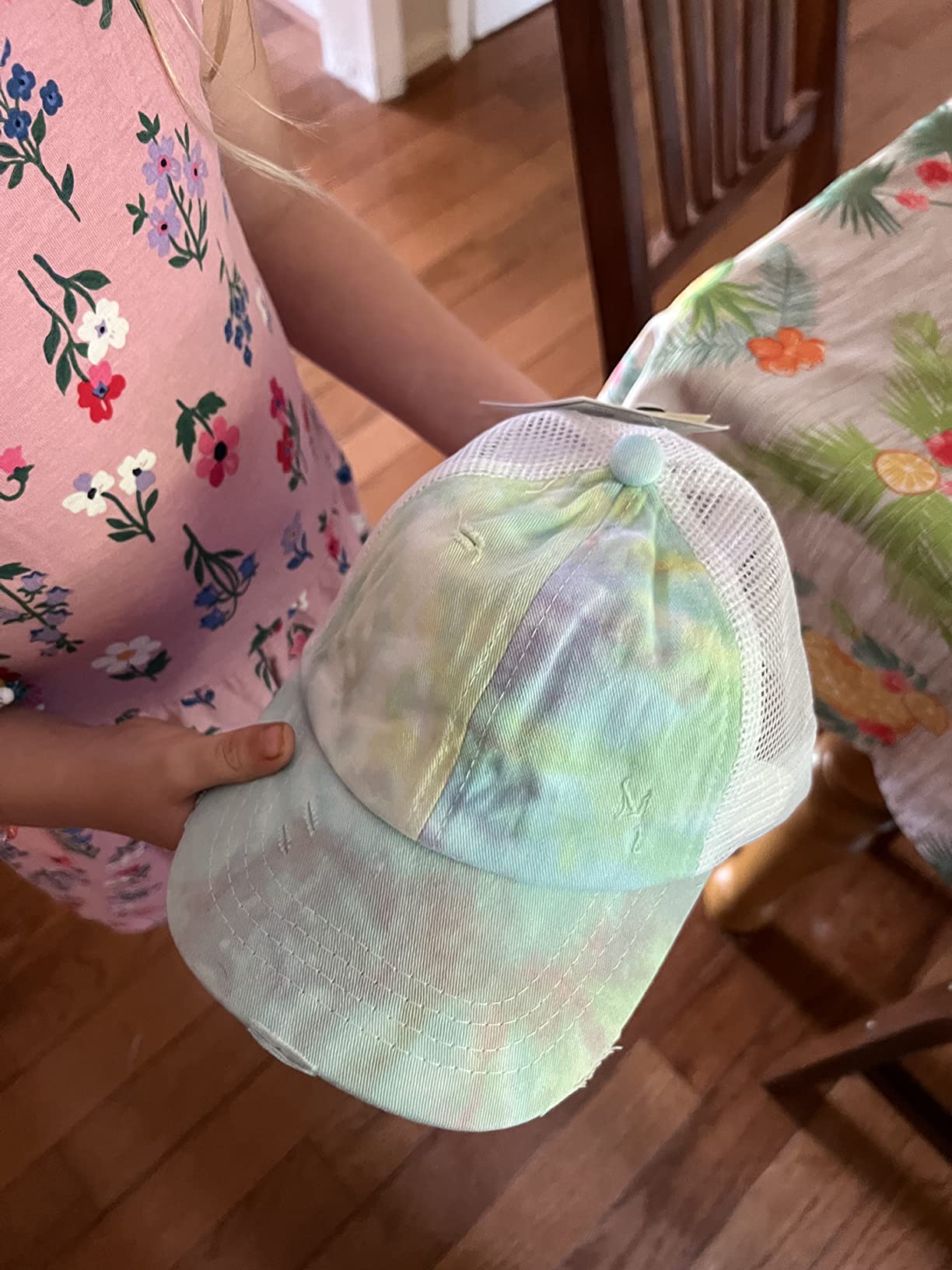 $6/mo - Finance Funky Junque Girl's Criss Cross Hat Messy Bun High Ponytail Kids Baseball Cap ...