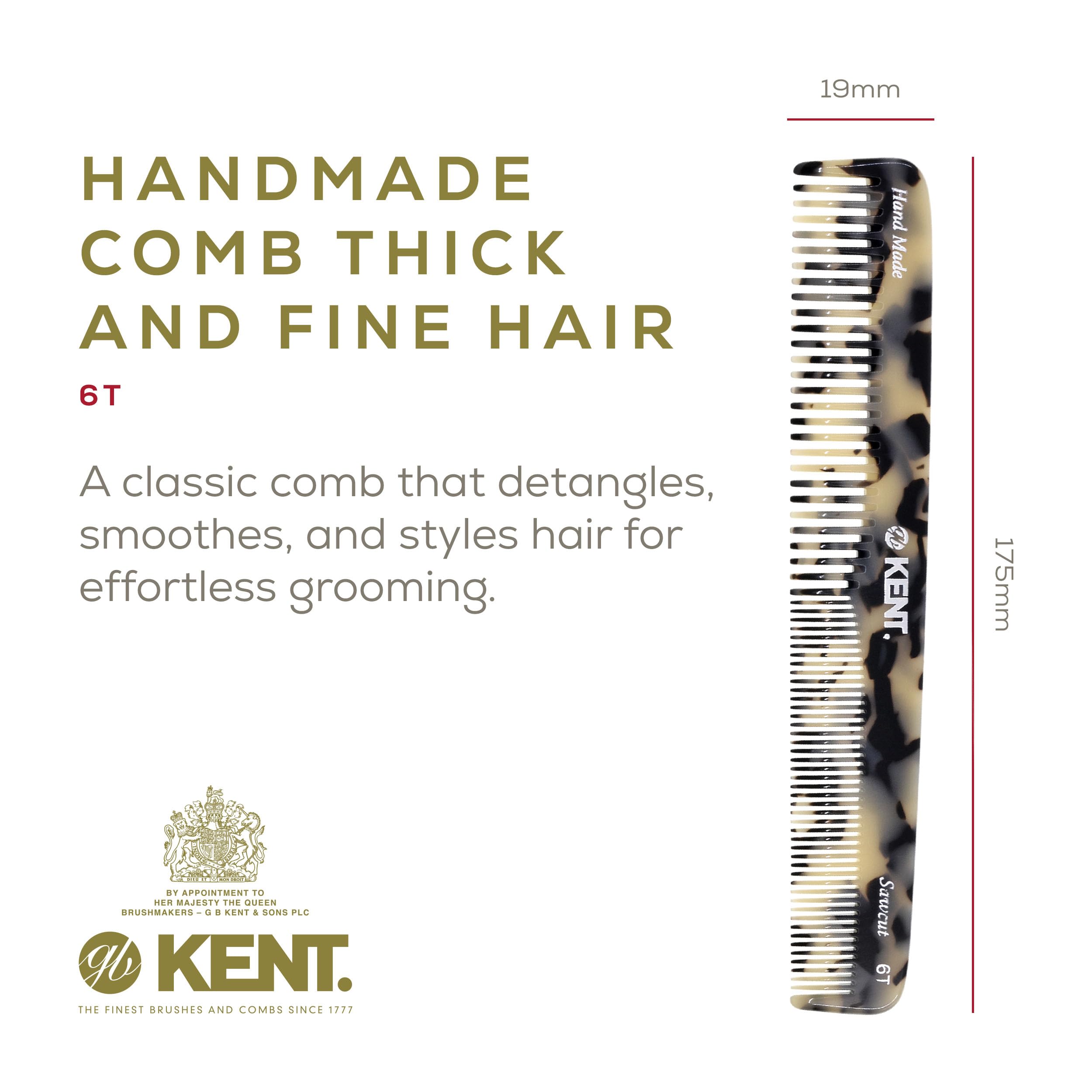 Snapklik.com : Kent 6T TW Fine Tooth And Wide Tooth Hair Comb, Handmade ...