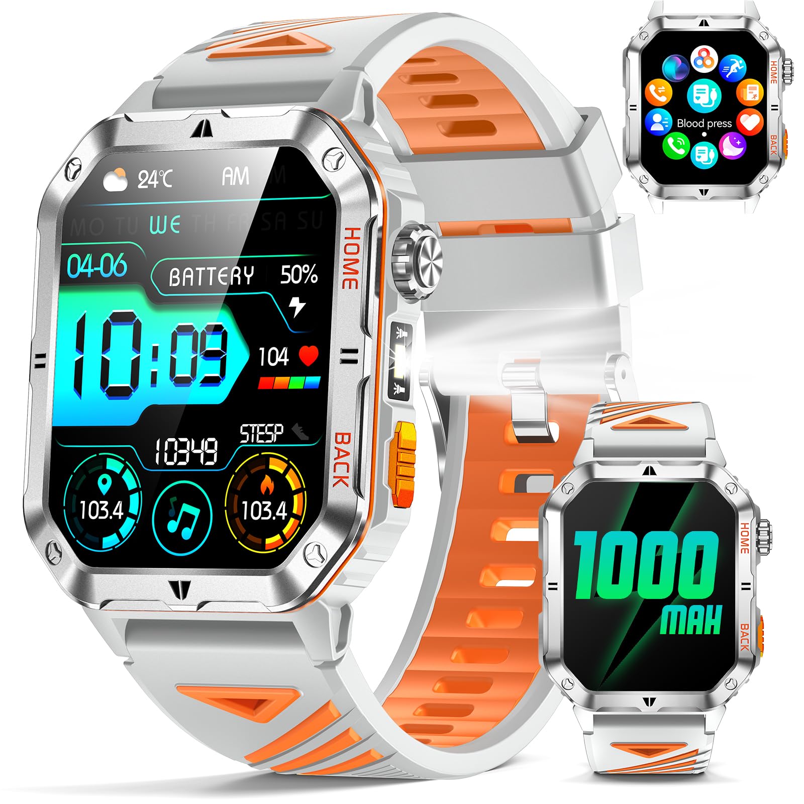 Snapklik.com : PODOEIL Military Smarty Watch For Men, 2.01" Smartwatch