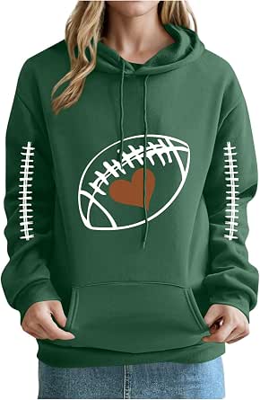 Amazon.com : Game Day Hoodies for Women Football Season Funny Football ...