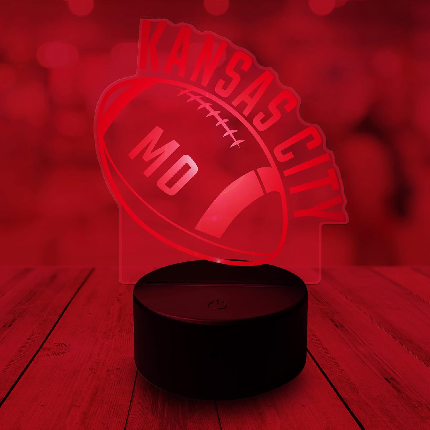 CLORURBANLIVE 3D Football Kansas City Night Light 3D Illusion Lamp with ...