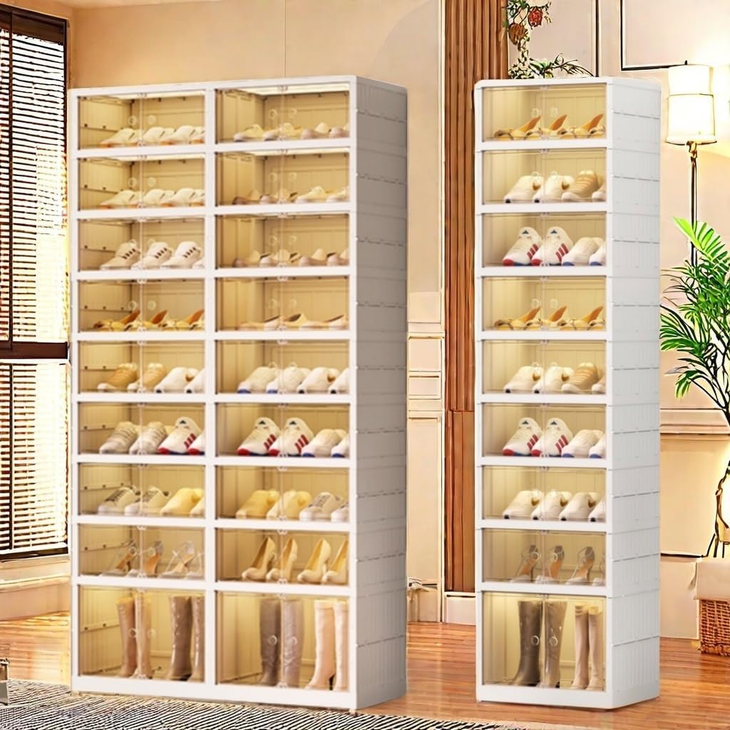Amazon.com: 9 Tier Collapsible Shoe Rack Organizer for Closet 36 Pairs ...