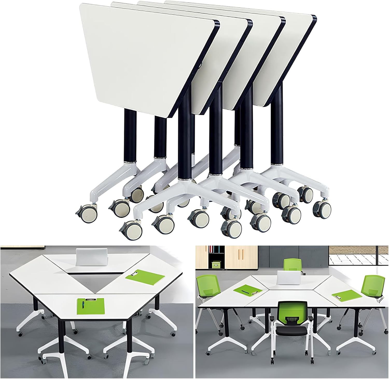 Amazon.com: Conference Room Table - 4 Pack Folding Conference Table ...
