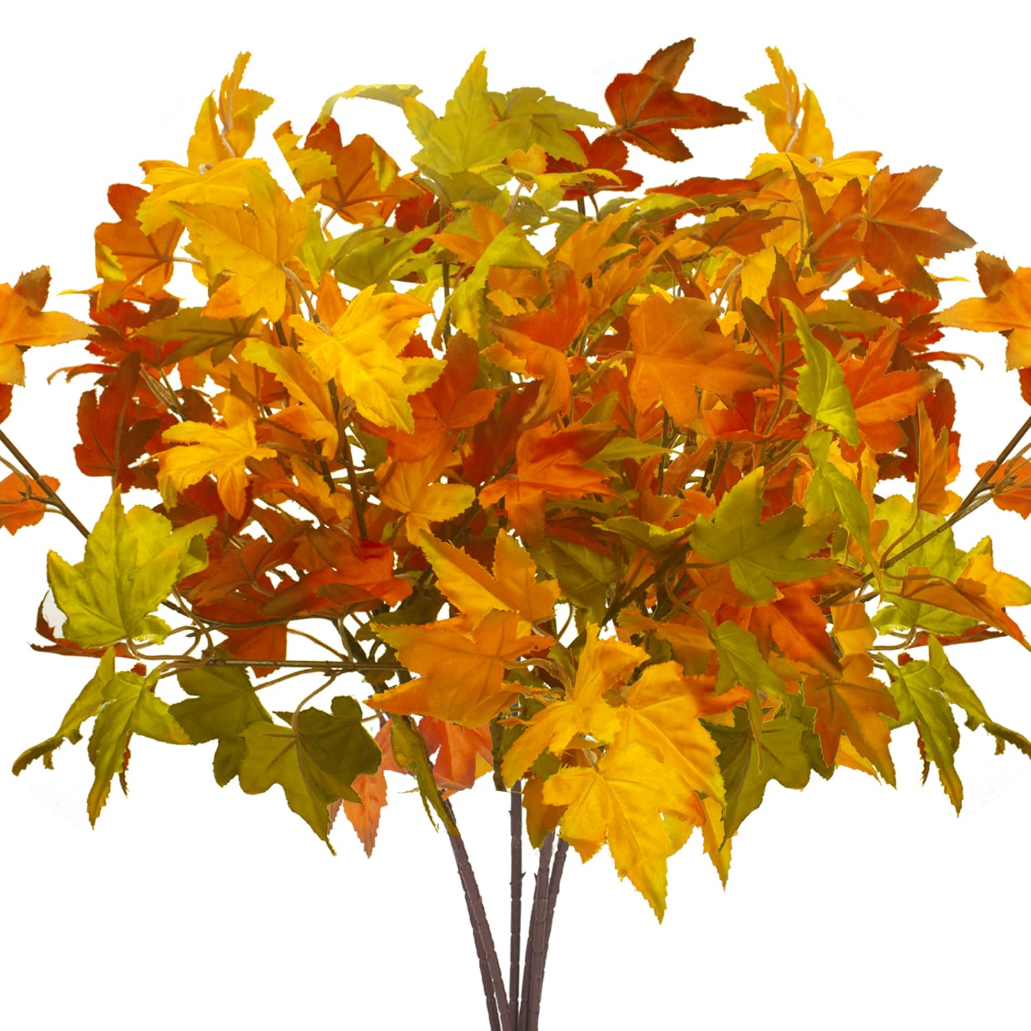 Snapklik.com : 6Pcs Artificial Maple Leaves Branches Fake Fall Maple ...