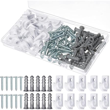 Amazon.com: Wire Shelf Brackets White Wire Shelf Loop Clips Back Wall ...