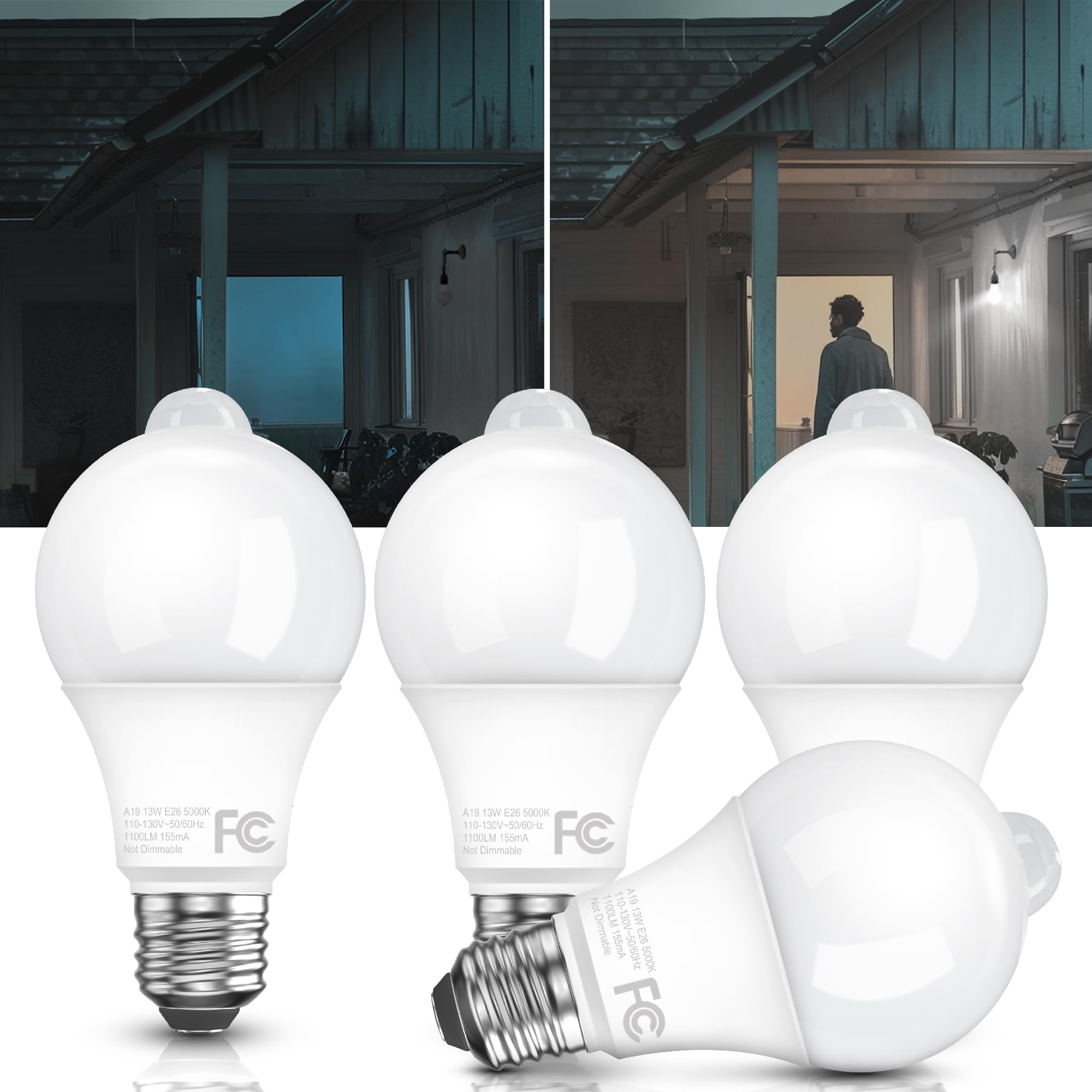 Bombubilla Motion Sensor Light Bulbs Indoor, 13W (100 Watt Equivalent ...