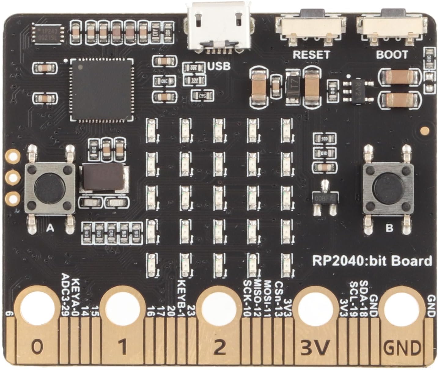 Vikye Development Board, RP2040 Micro Bit Development Board with LED ...