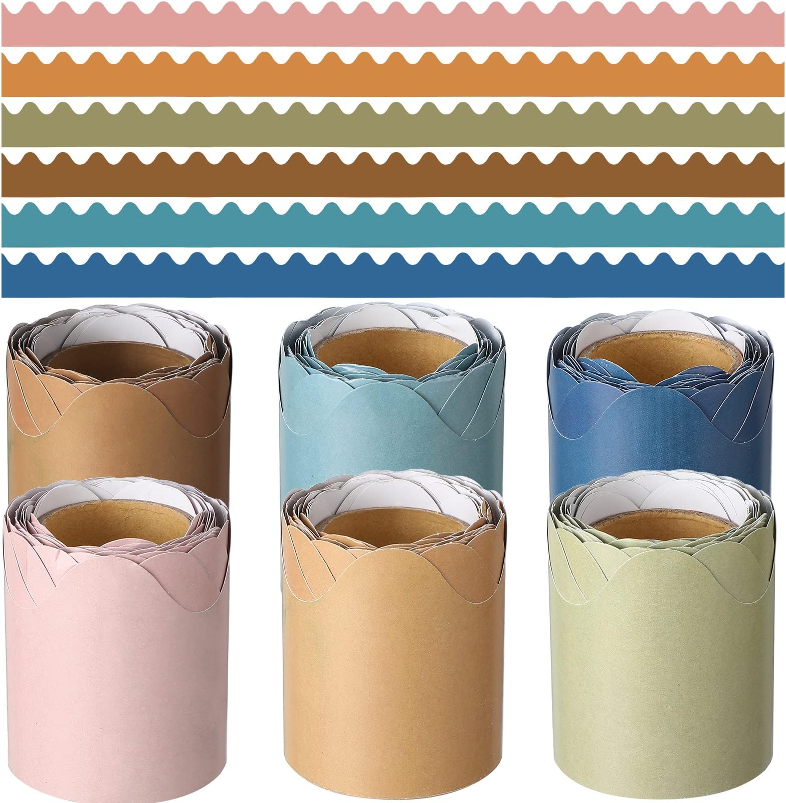 Amazon.com : 6 Rolls 98.4 Feet Colorful Bulletin Board Borders ...