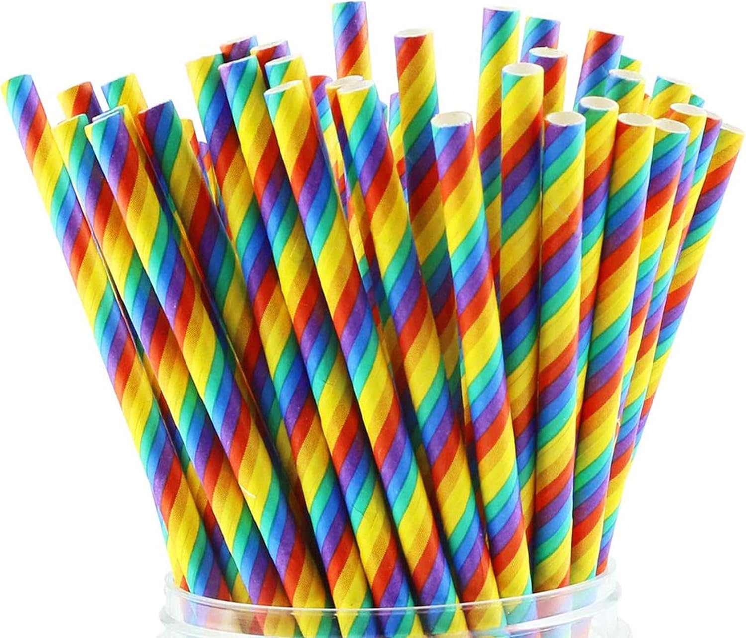 Amazon.com: 240PCS Pride Day Rainbow Paper Straws – LGBT Gay Love Pride ...