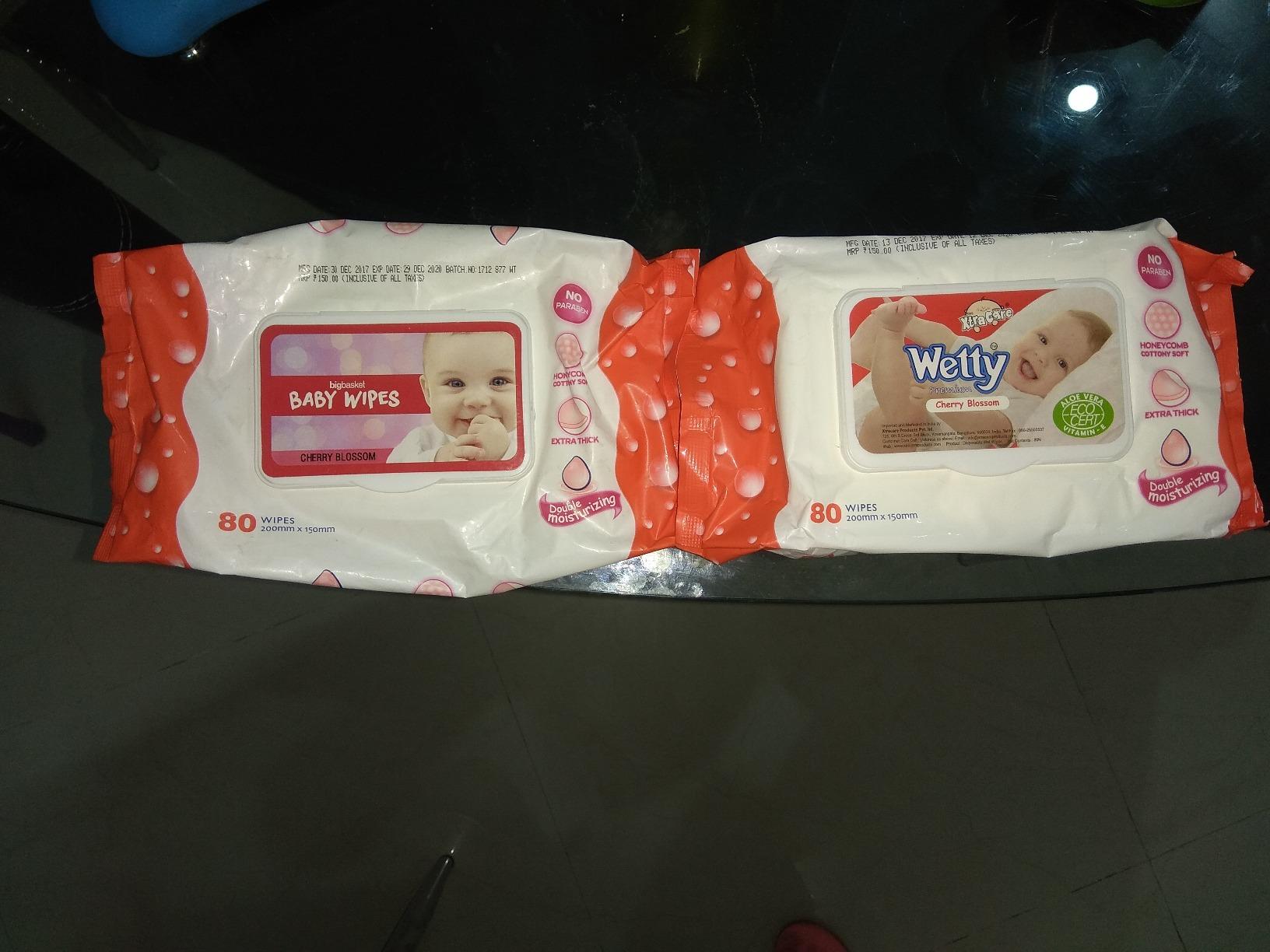 Baby Wetty Premium Wet Wipes - Cherry Blossom 80 Wipes/Pack, Pack of 3 ...