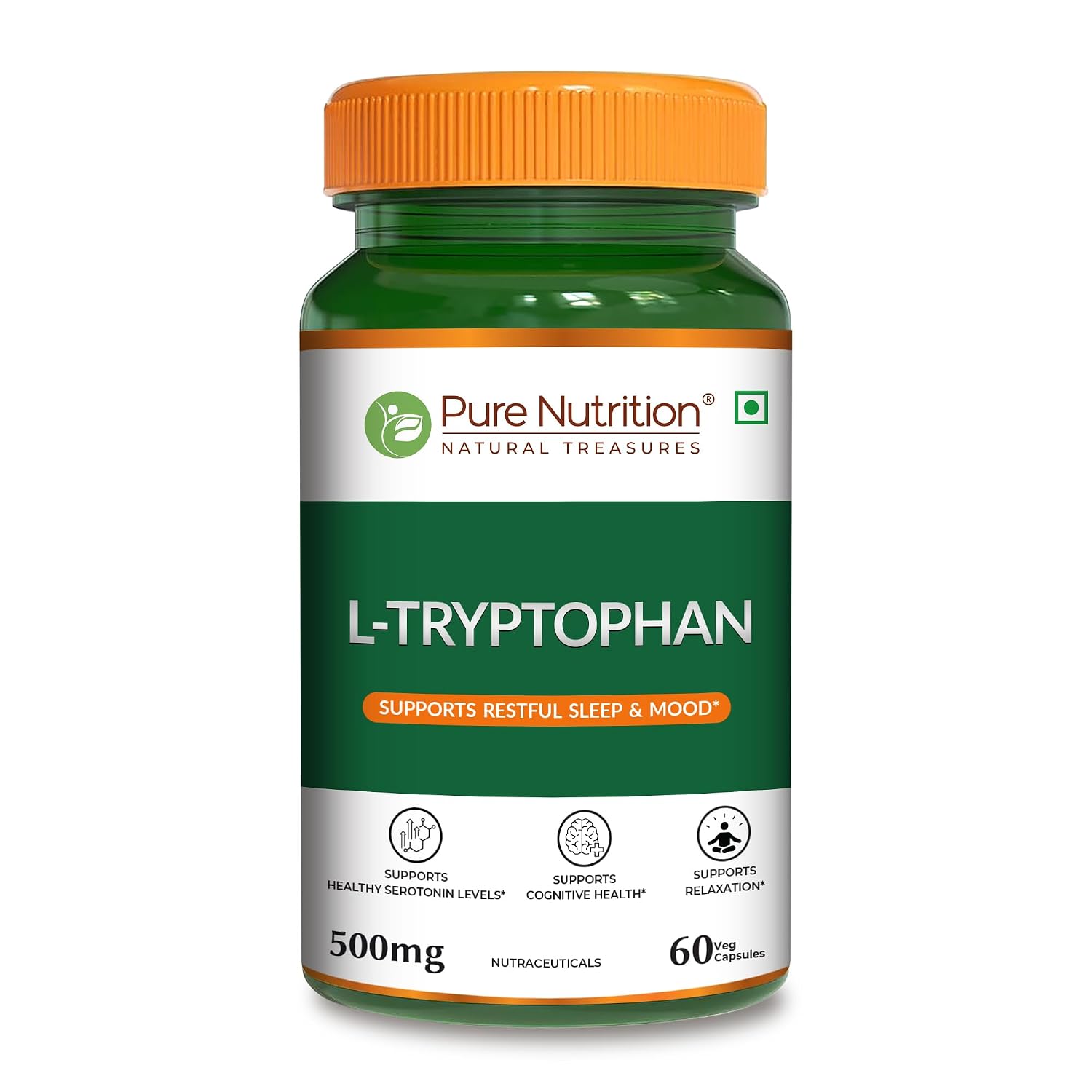 Pure Nutrition L-Tryptophan 500mg, 60 Veg Capsules | Supports ...