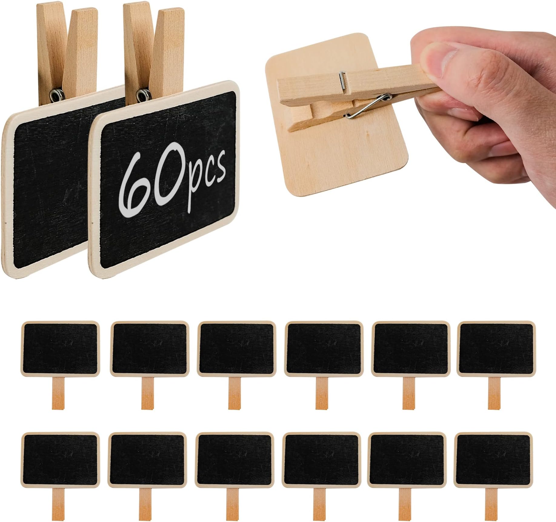 NIU MANG 24 Pack Mini Blackboard Clips Small Chalkboard Message Board ...