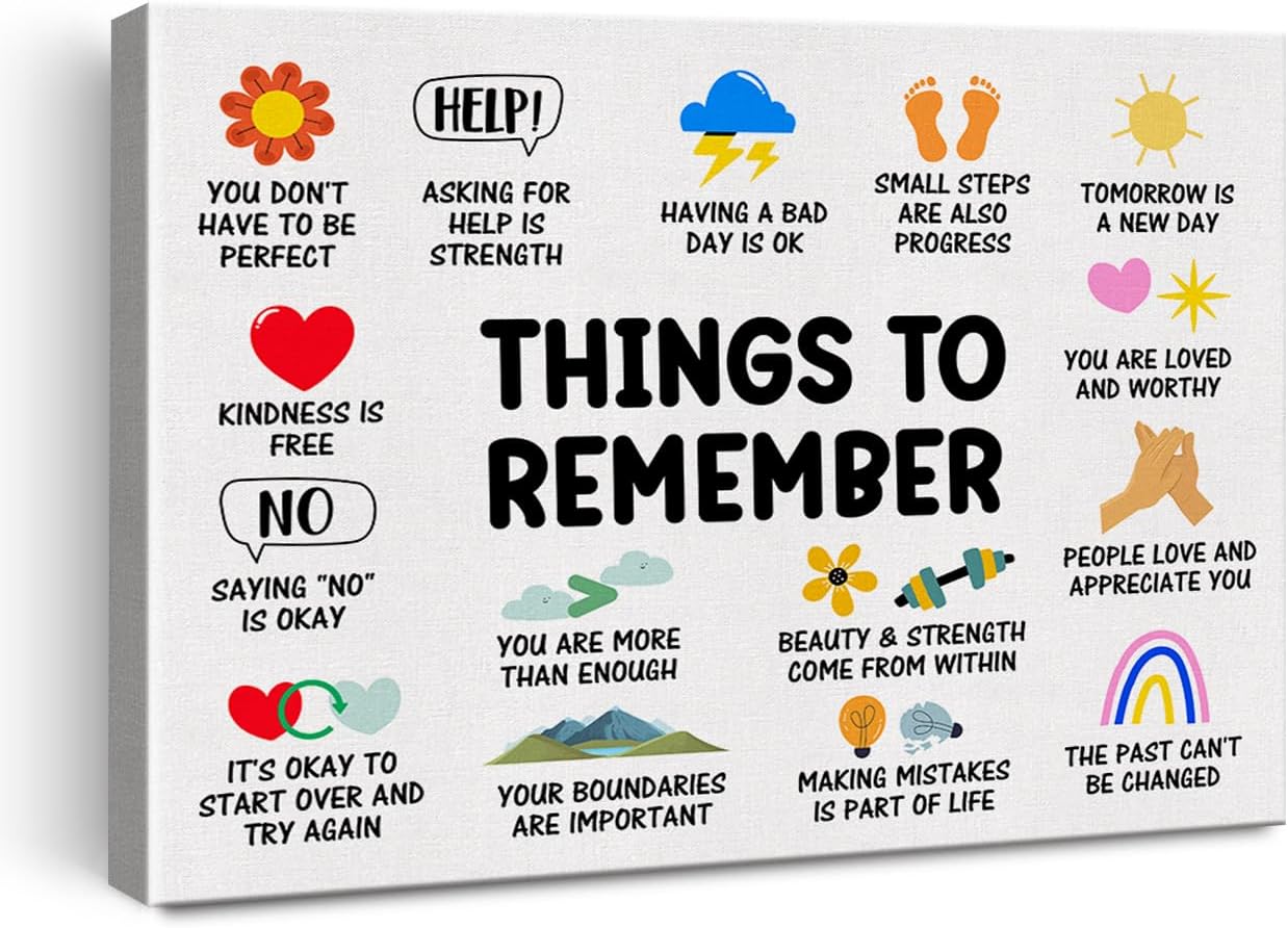 Amazon.com: Inspirational Mental Health Poster Canvas Wall Art for ...