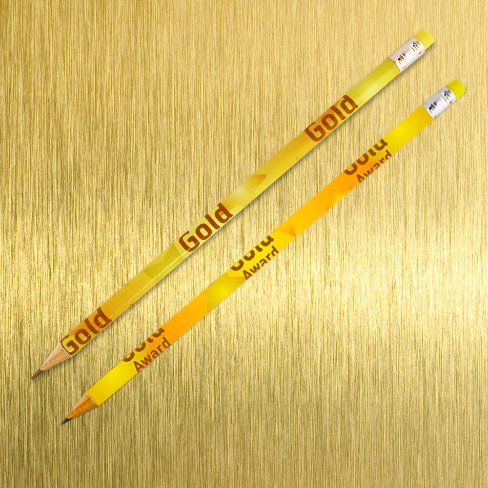 School Badge Store Award Pencils – Set of 10 (Gold Award) – BigaMart