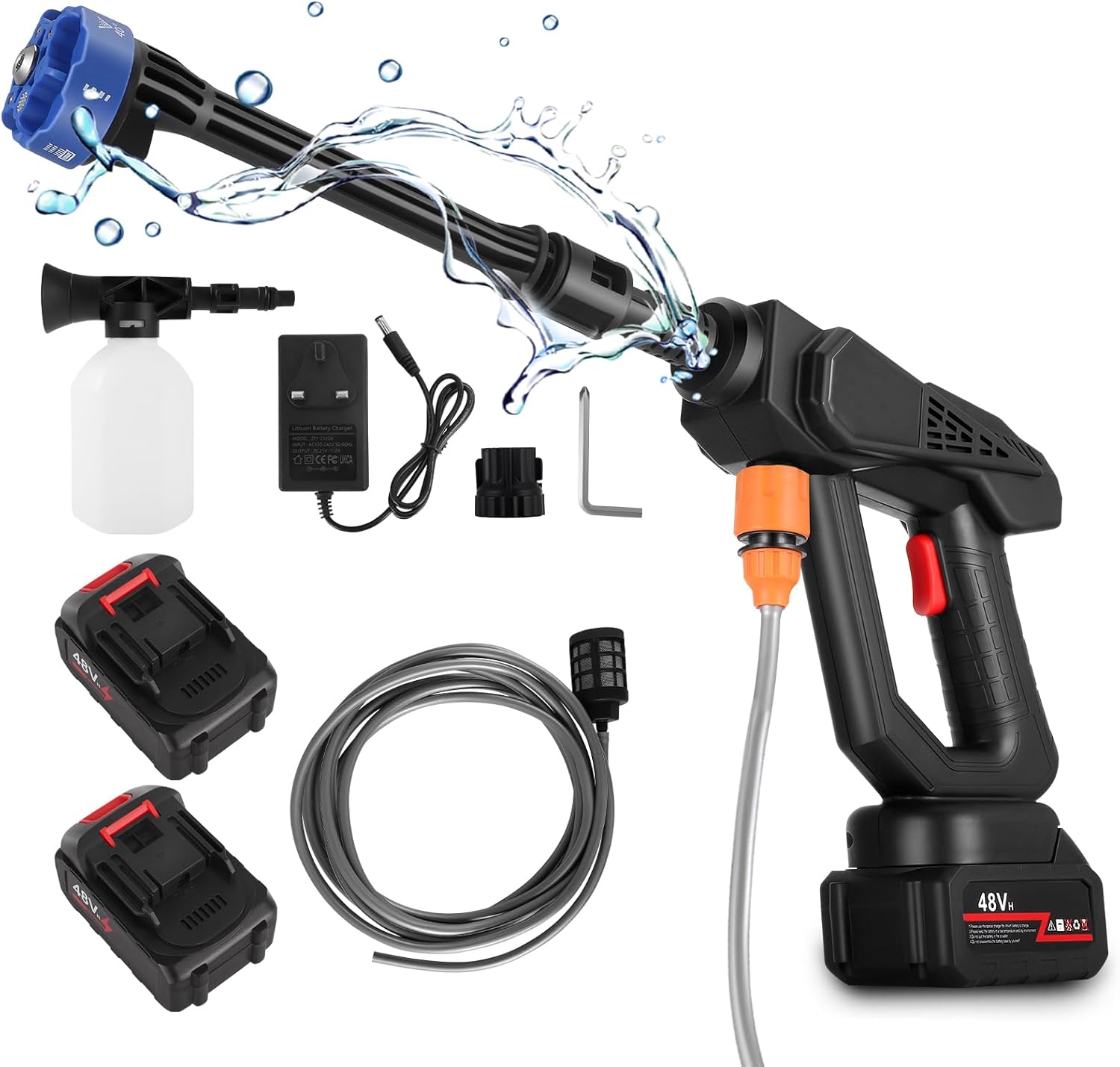 Cordless Power Washer, Portable Pressure Washer with 2 Rechargeable ...