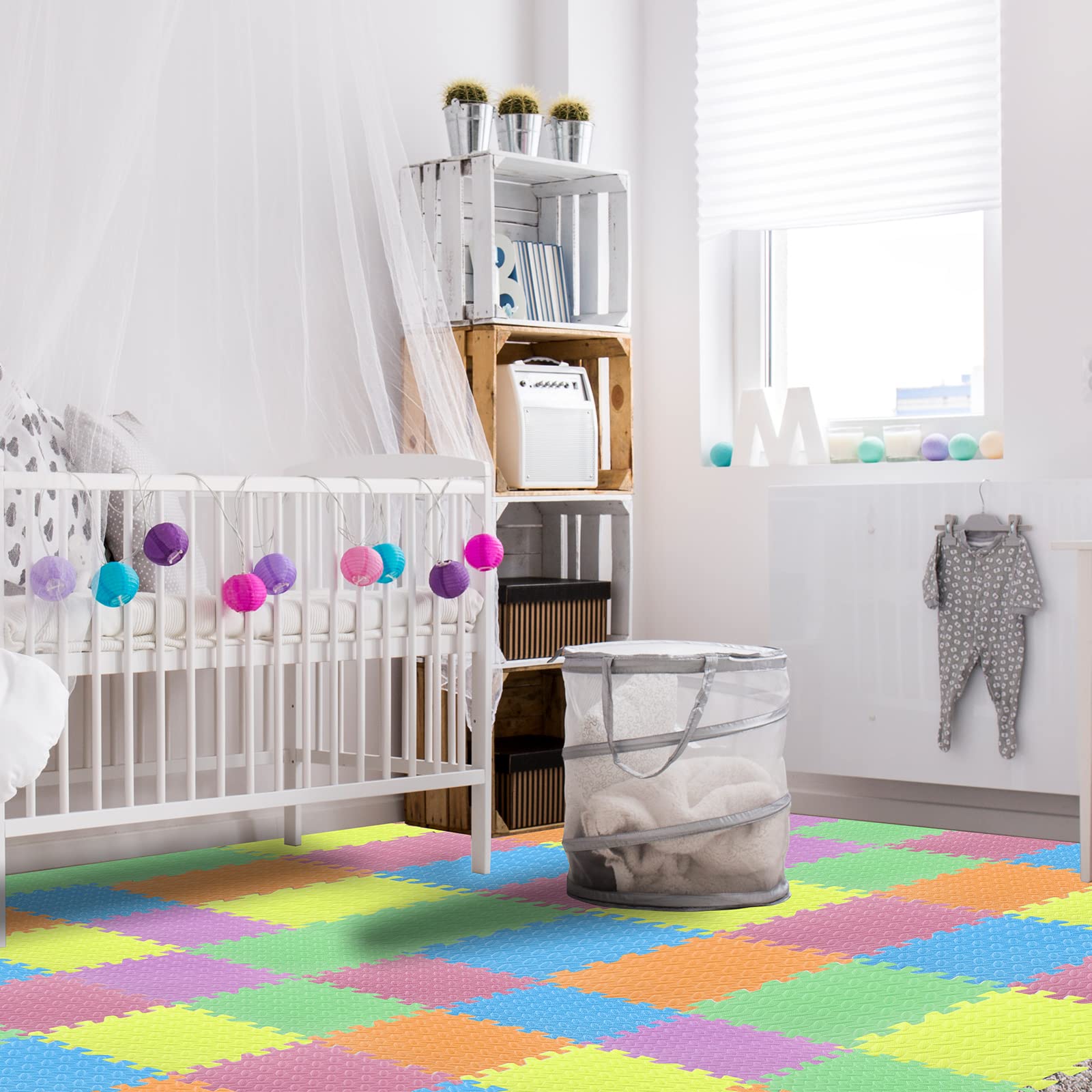 Shihanee 64 Pcs Foam Floor Baby Tiles Foam Floor Mats Play Mats Bulk ...