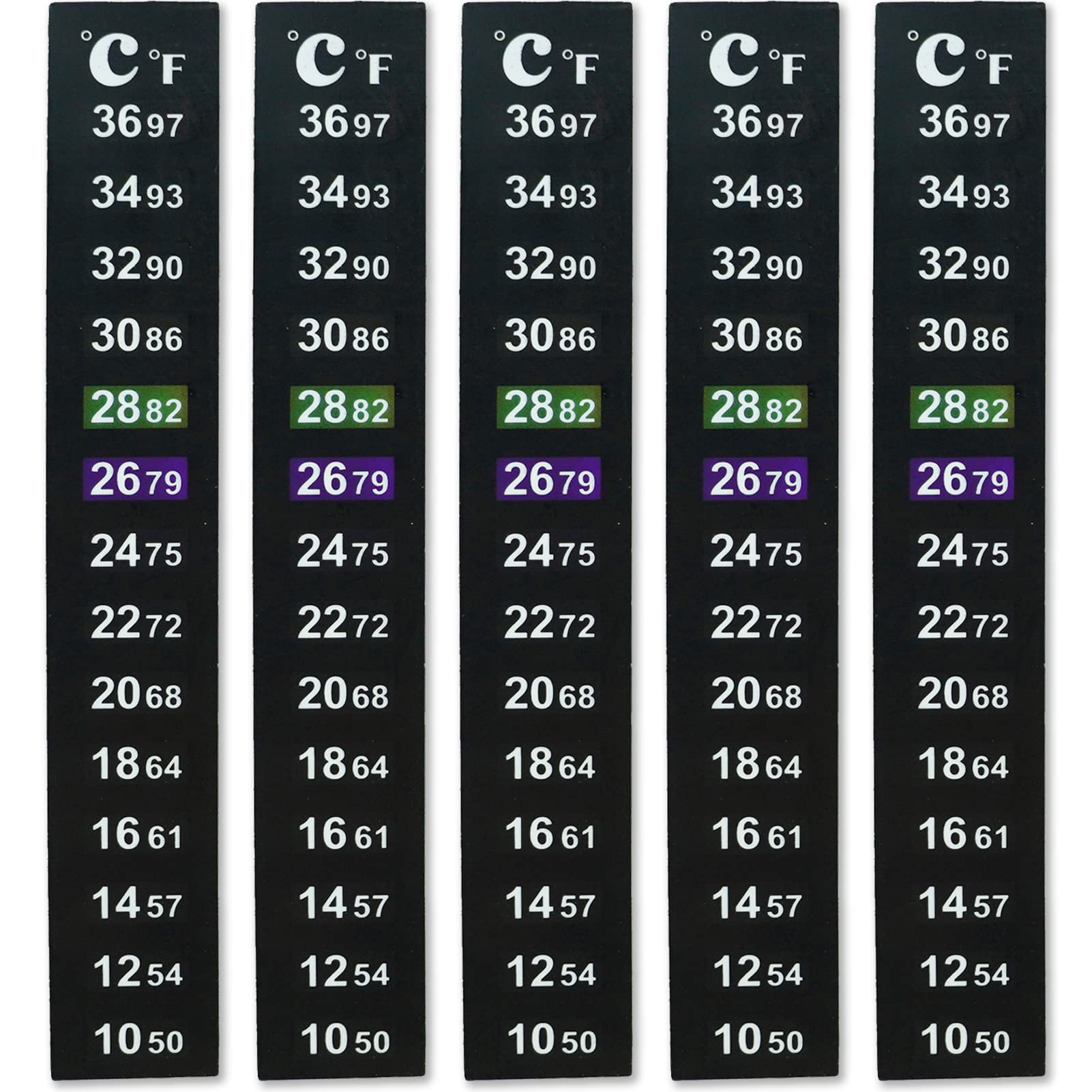 5PCS Stick On Adhesive LCD Thermometer Strip for Aquarium, Fish Tank or ...