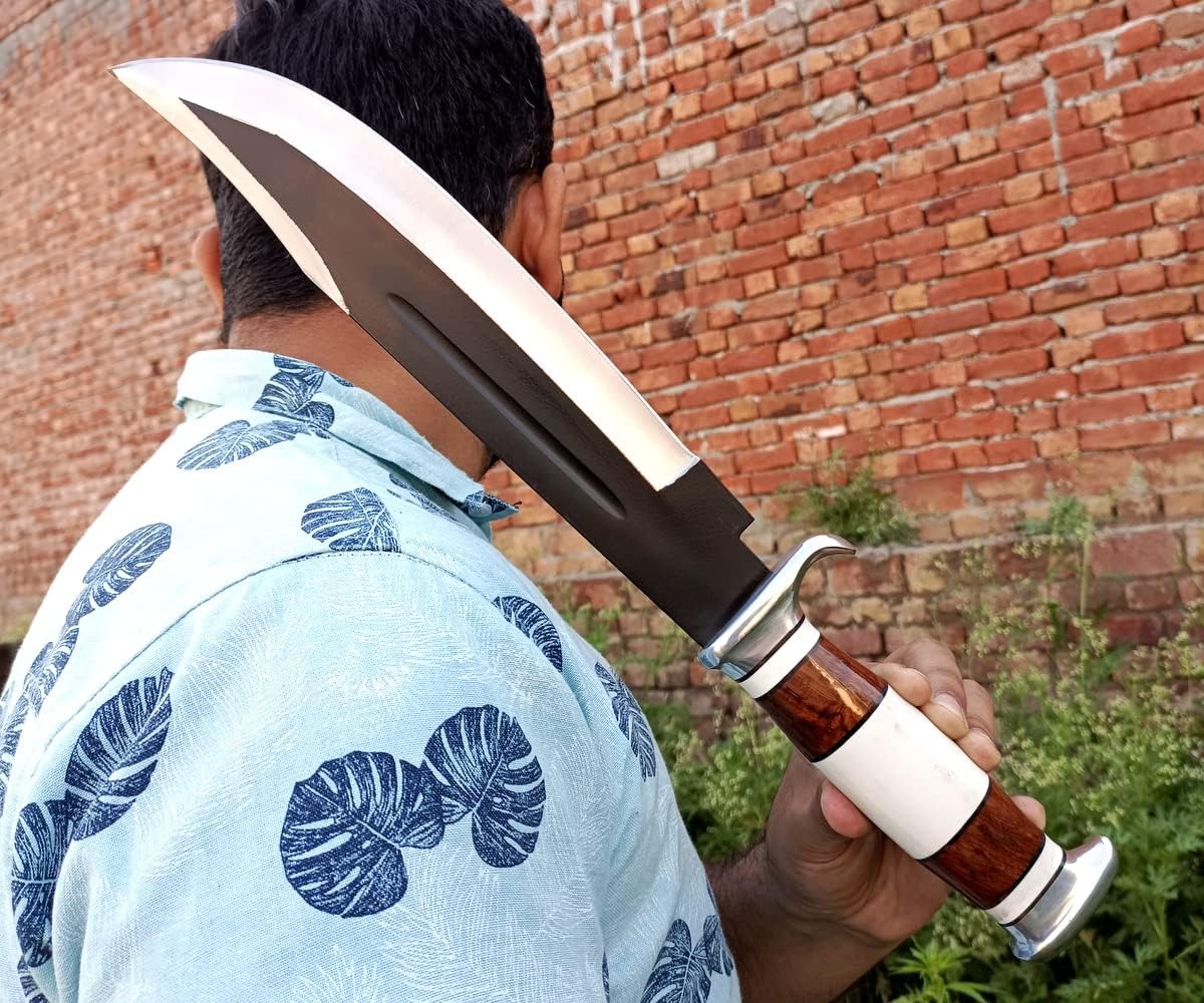 18' Carbon Steel Bowie Knife-Hunting Crocodile Dundee Knife, Fixed ...