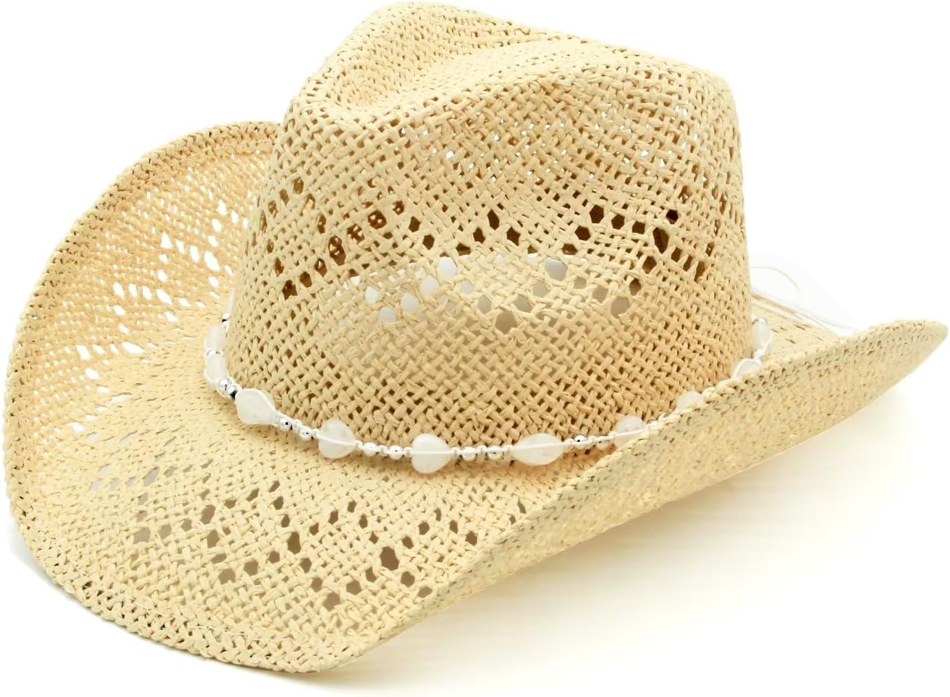 Cowgirl Hat, Western Straw Cowboy Hat for Women with Shapeable Brim ...