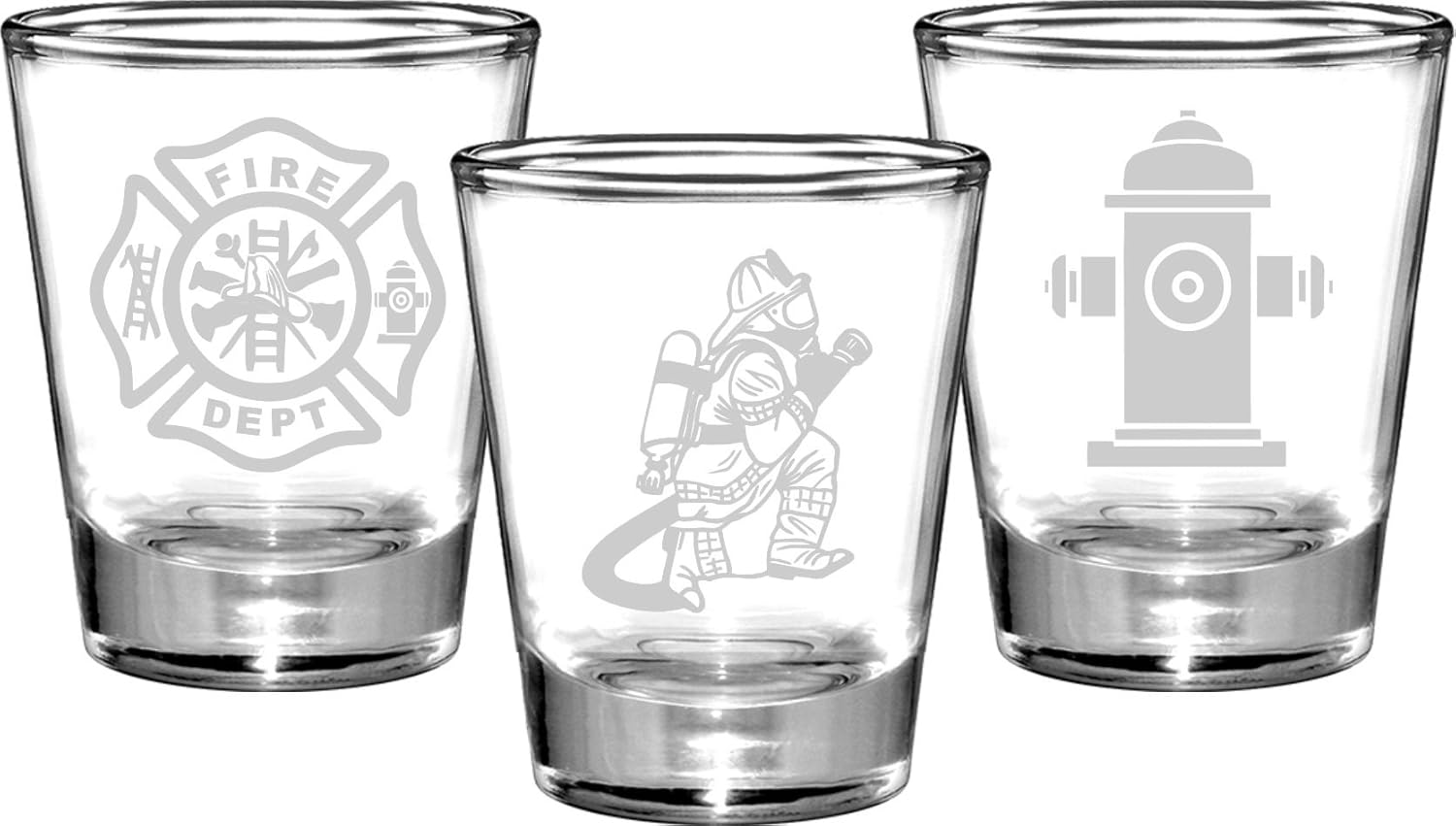 Amazon.com | Engraved Firefighter Etched Shot Glass Fireman, Maltese ...