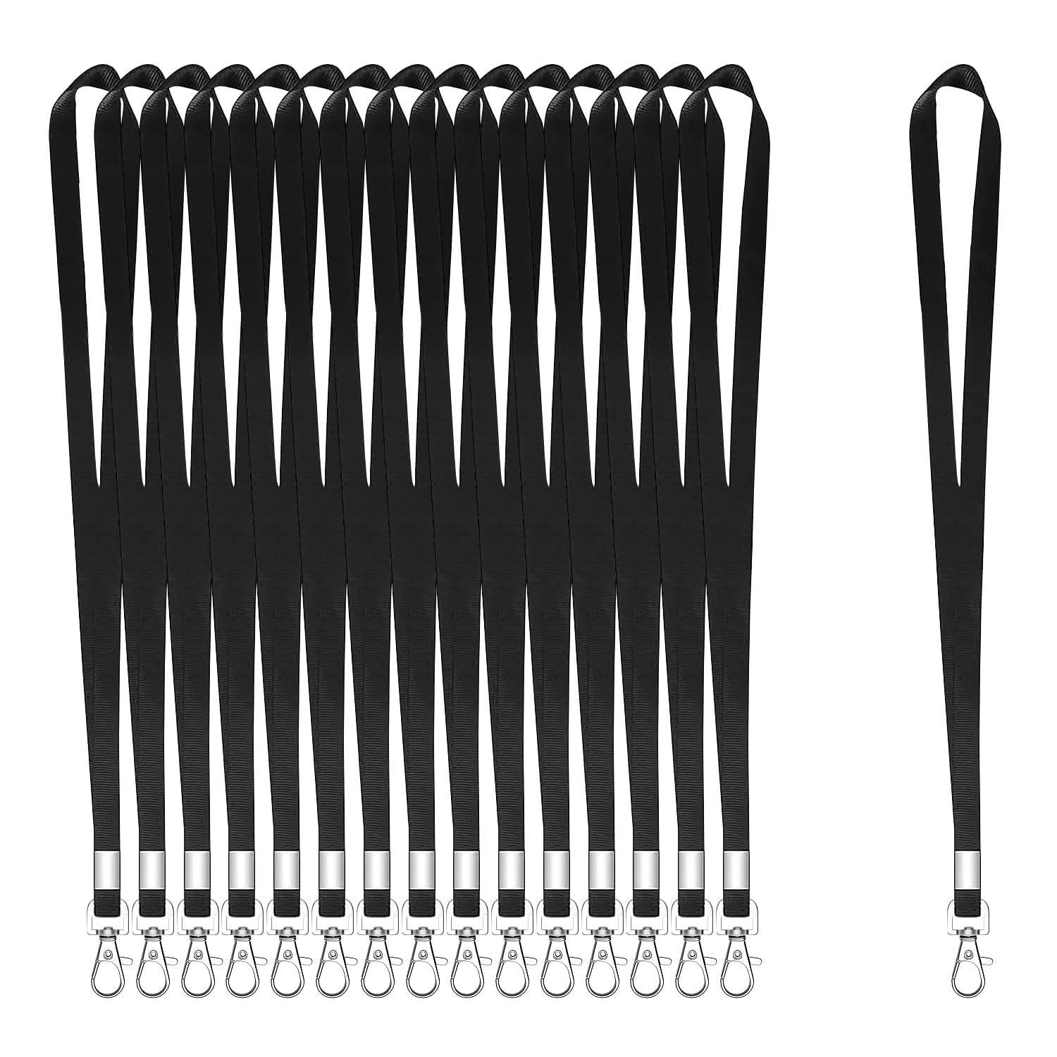 XHDA 50PCS Black Lanyards for Neck, Lanyards for ID Badge, Lanyard with ...