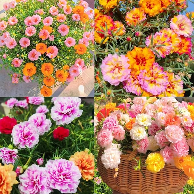 Amazon.com : 10000+Mixed Portulaca Moss Rose Seeds for Planting Outdoor ...