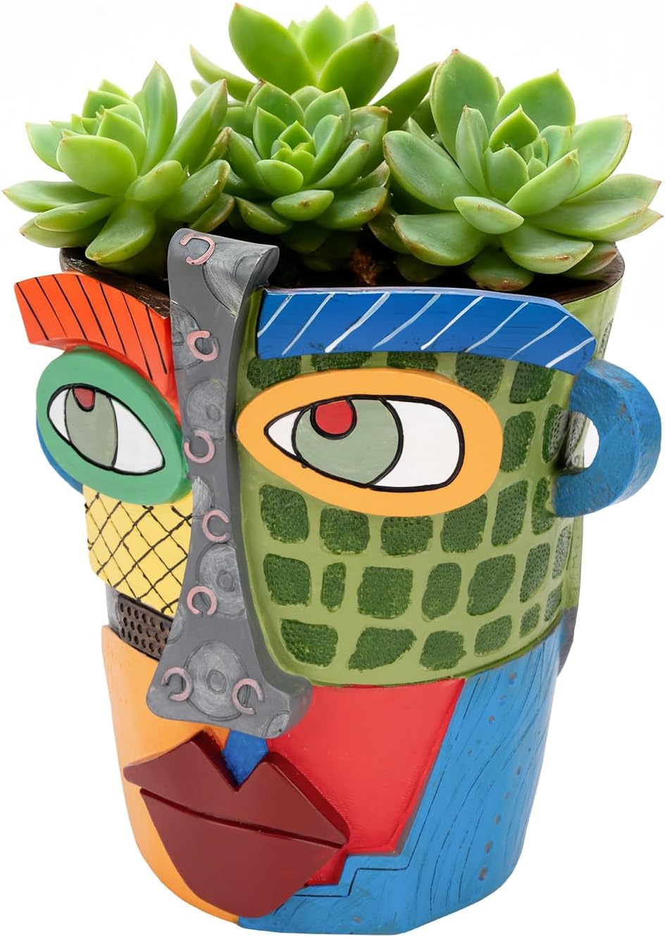 Amazon.com : Abstract Face Planters Pots - Whimsical Hand-Painted ...