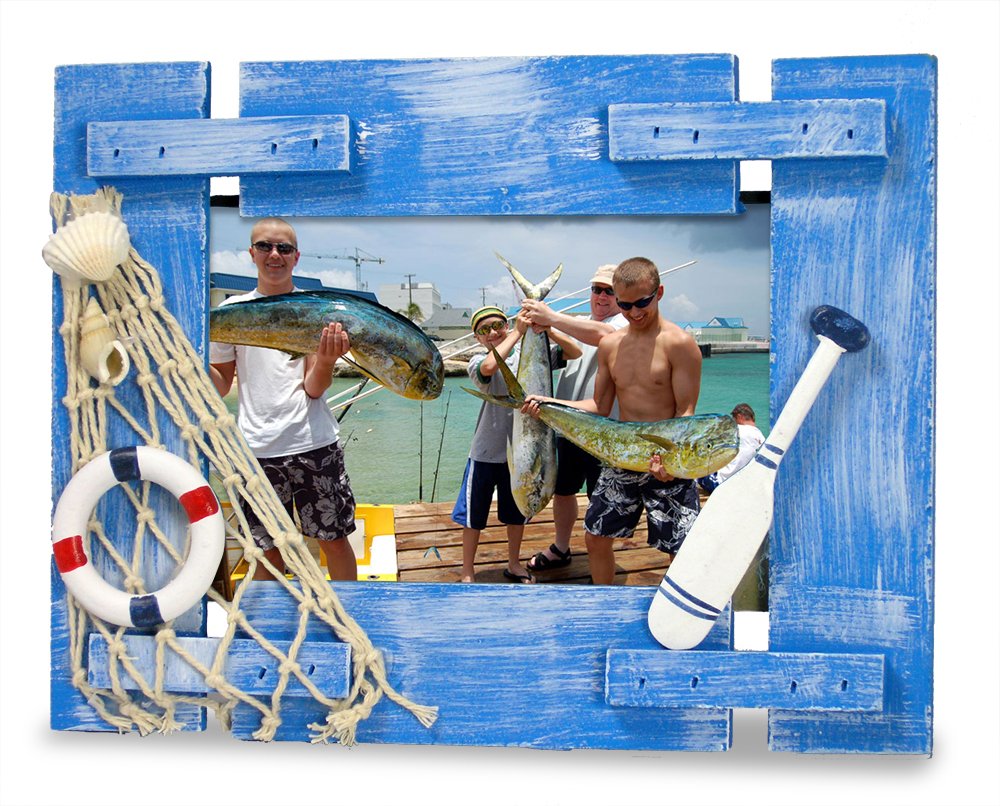 Amazon.com - BANBERRY DESIGNS Beach Ocean Weathered Blue Picture Frame ...