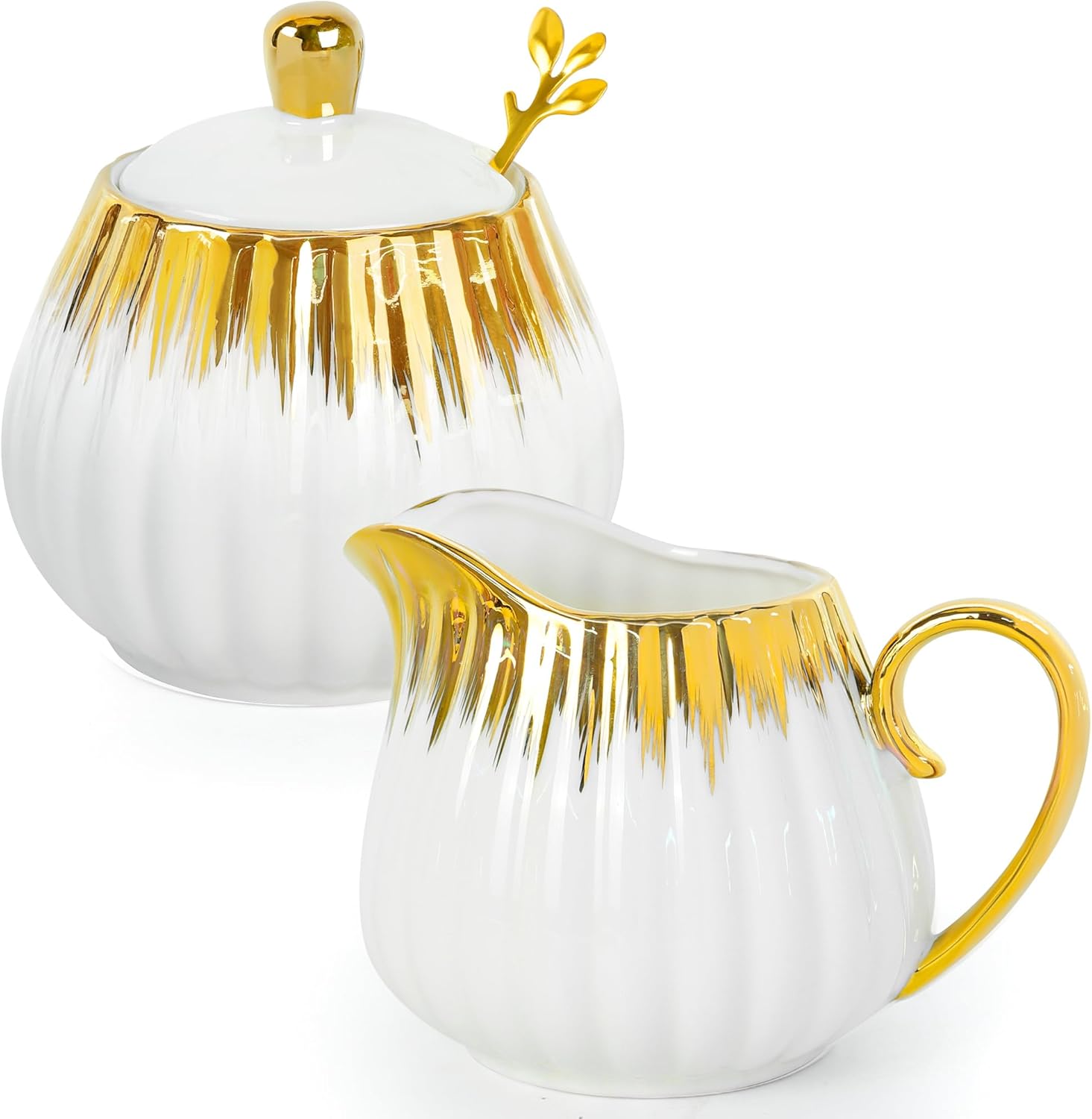 Amazon.com | Ceramic Sugar and Creamer Set, Cream Pitcher Sugar Bowl ...