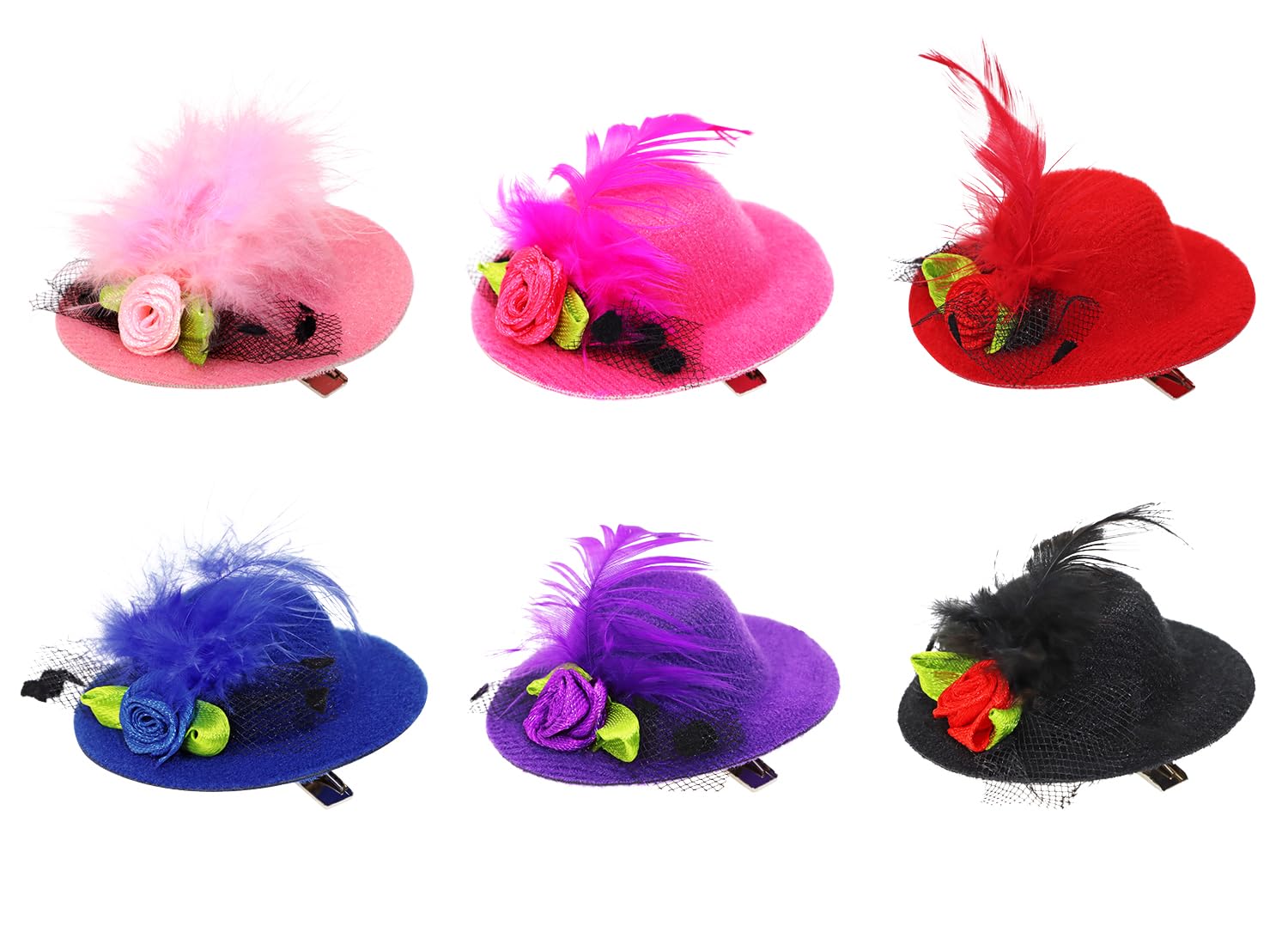 Amazon.com: PENTA ANGEL Mini Hat Clip 6Pcs Small Tea Party Top Hat ...