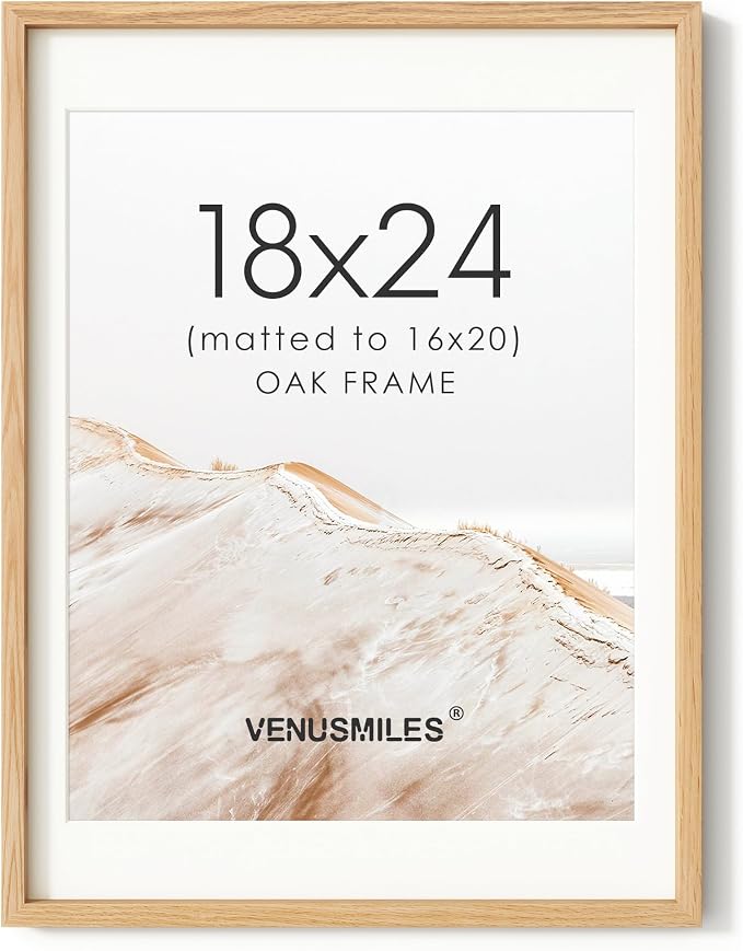 Amazon.com - 18x24 Poster Frame, USA-Sourced Natural Oak Wood Picture ...