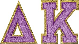 Amazon.com: FLIXLEAP 2PCS Kappa Greek Letter Patches Delta Purple Chenille Greek Patches Perfect ...