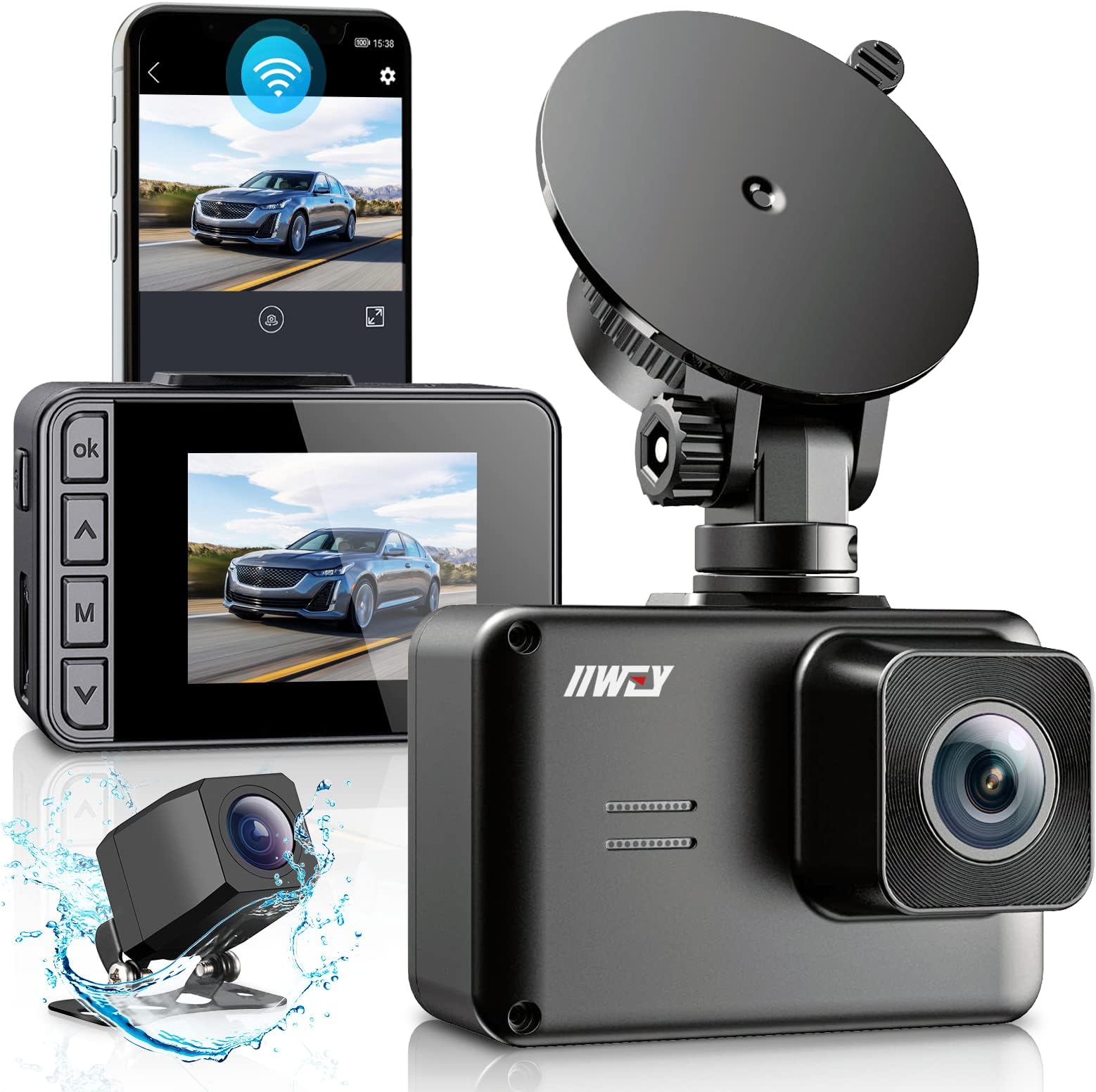 Amazon.com: iiwey N2 Dash Cam 4K Front and Rear Dual, Mini Car Camera ...