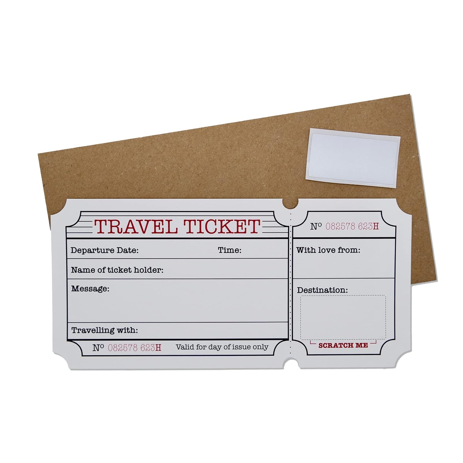 Amazon.com: White DIY Travel Ticket Vacation Holiday Surprise Card ...