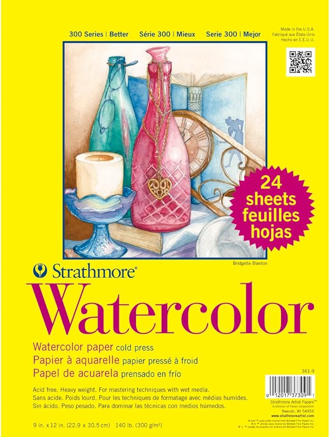 Amazon.com: Strathmore Paper 300 Series Watercolor Class Pack, Cold ...