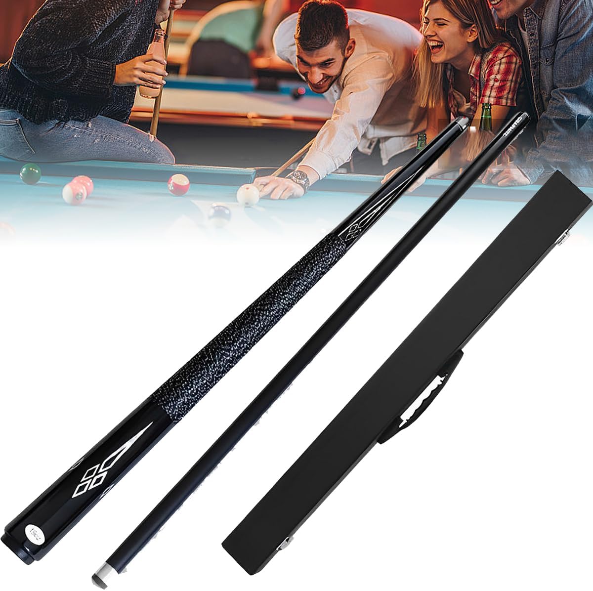 Amazon.com: ZHKLWQD Cues,58 inch Pool Cue Stick, 1/2 Jointed Carbon ...