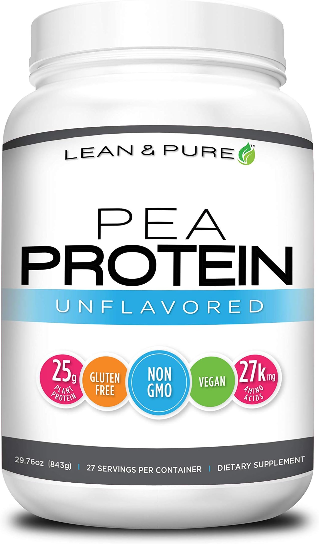 Amazon.com: Lean & Pure Pea Protein Powder, Vegan, Low Carb, 25g of ...