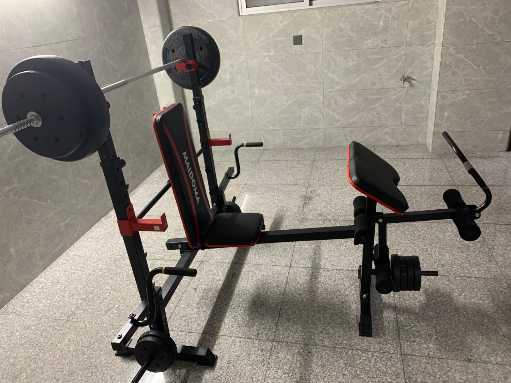 $45/mo - Finance MAIDOMA Olympic Weight Bench Set with Leg Extension ...