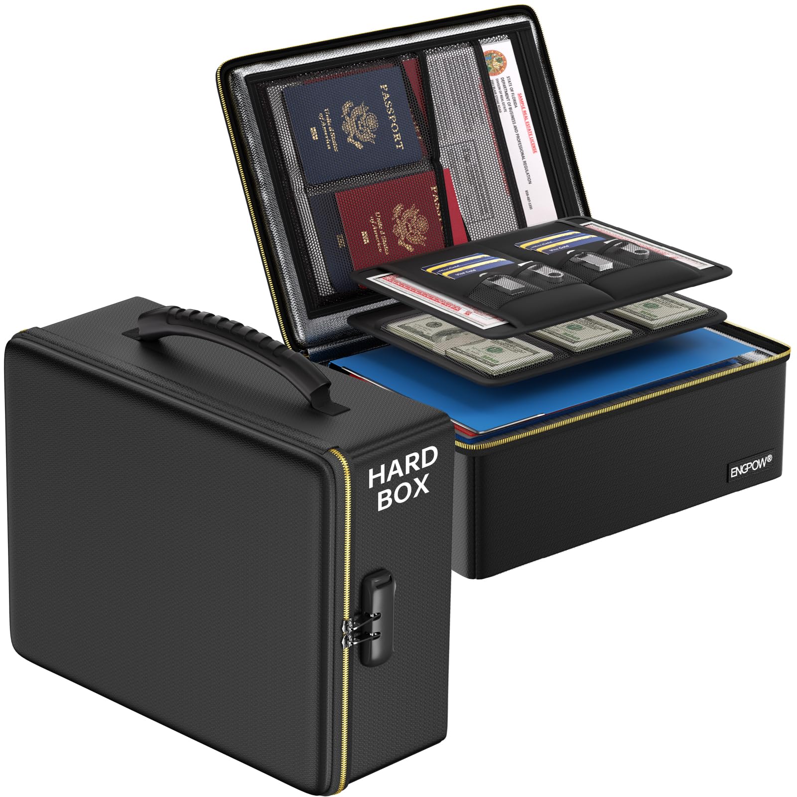Amazon.com: ENGPOW Fireproof Document Box,Hard Fireproof Box with ...
