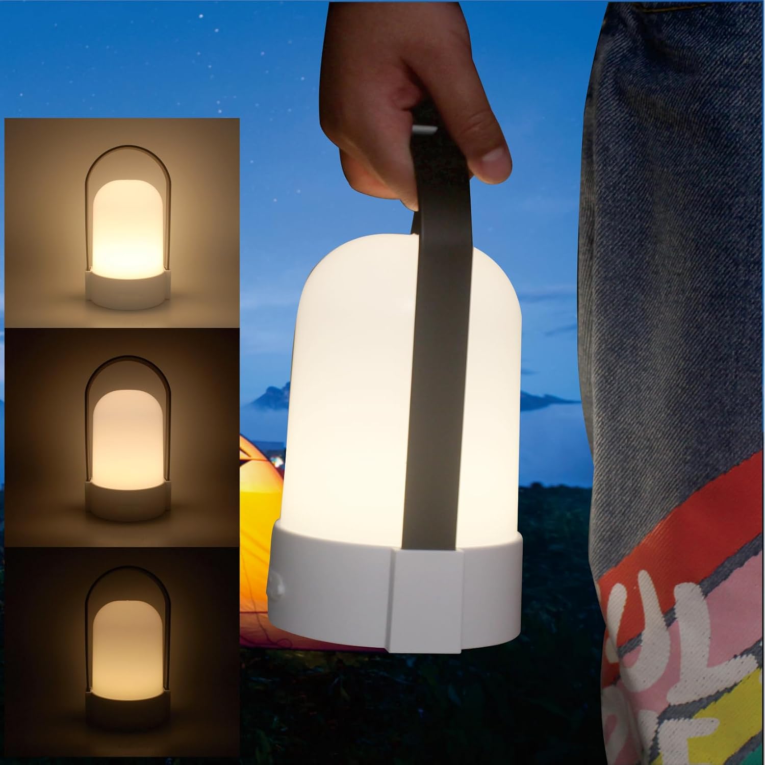 YONIKU LED Outdoor Rechargeable Lantern Table Lamp Camping Lanterns ...