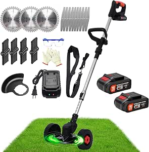 Amazon.com: Cordless String Trimmer, Electric Battery Powered Grass ...