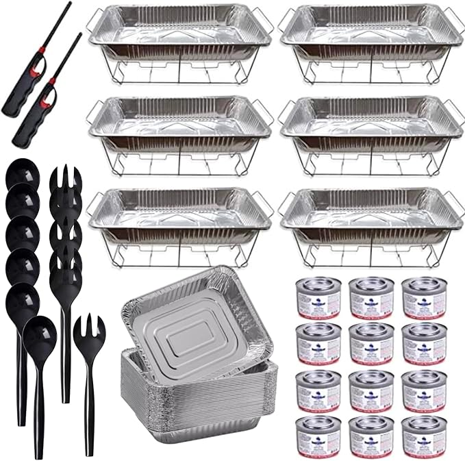 Amazon.com: Chafing Dish Buffet Set Disposable | Buffet Servers and ...