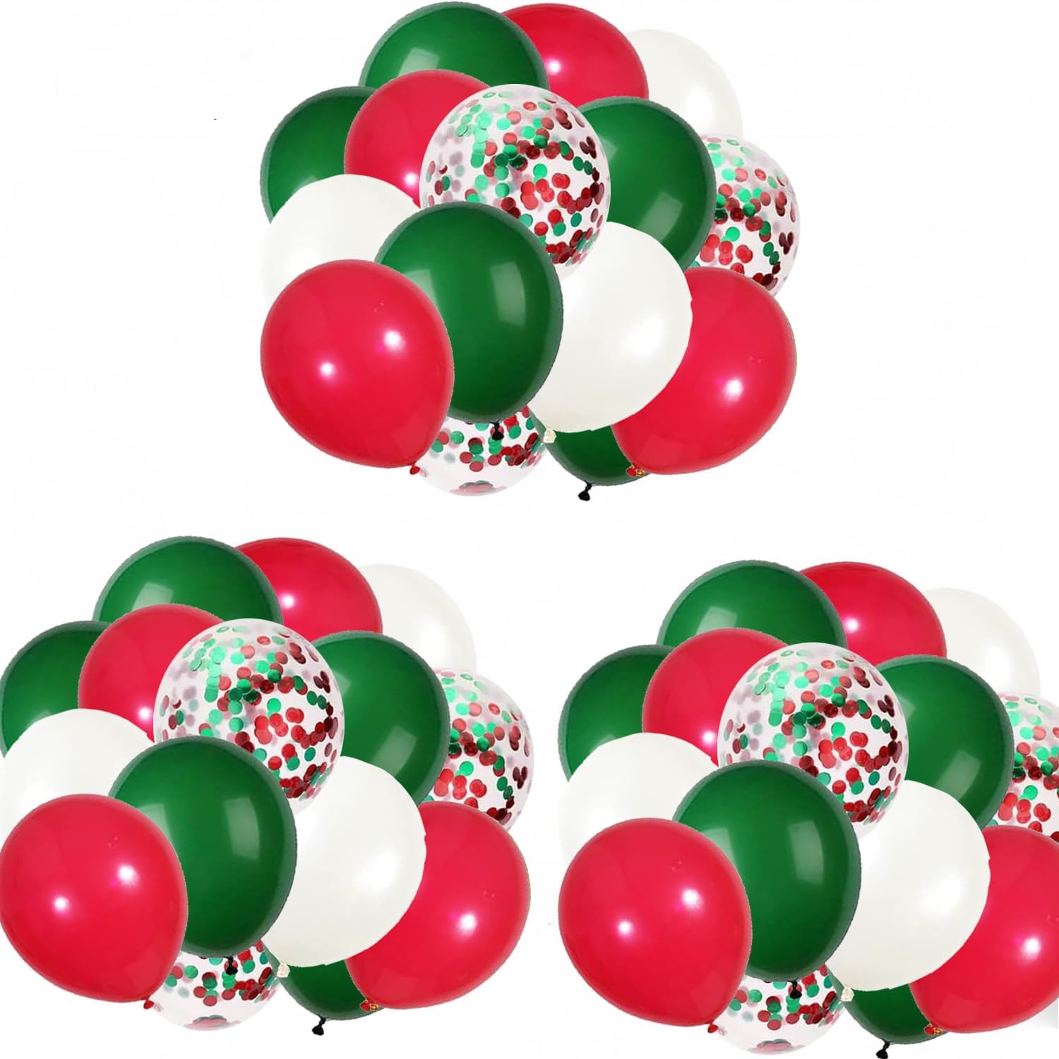 Amazon.com: 60pcs Christmas Balloons Red Green White Balloons Red Green ...