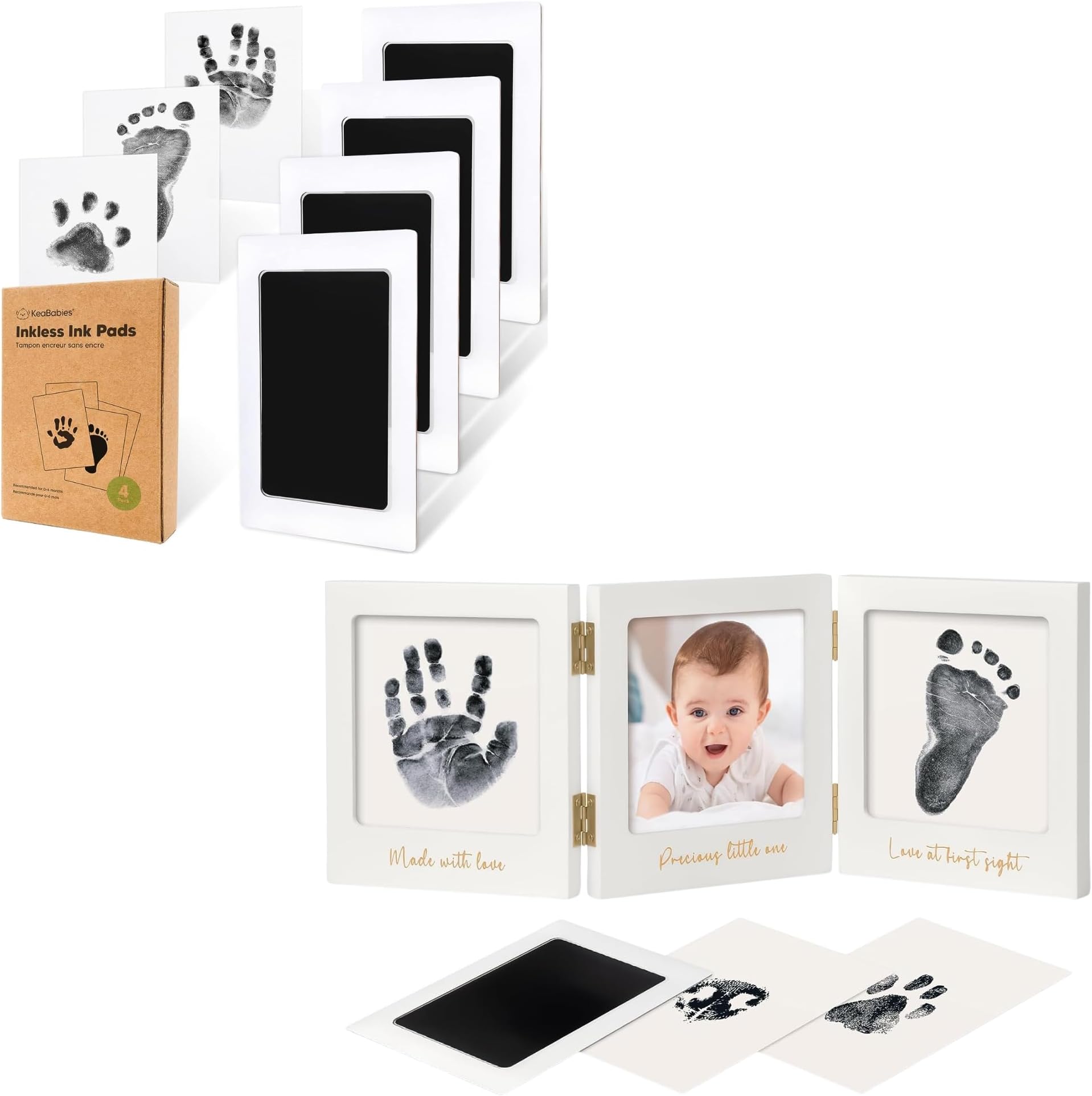 Amazon.com : KeaBabies 4-Pack Inkless Hand and Baby Hand & Baby ...