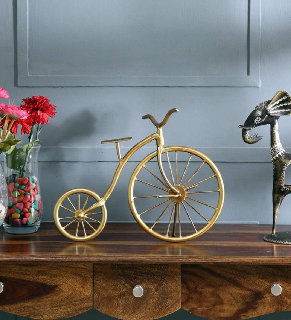 Collectible India Metal Gold Cycle Showpiece Modern Bicycle Table Top ...