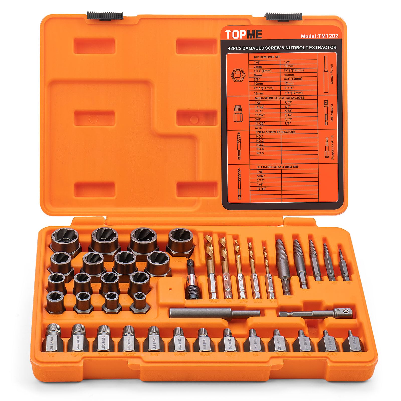 Snapklik.com : Topme Bolt Extractor Kit, 42 Pieces Screw Extractor Set